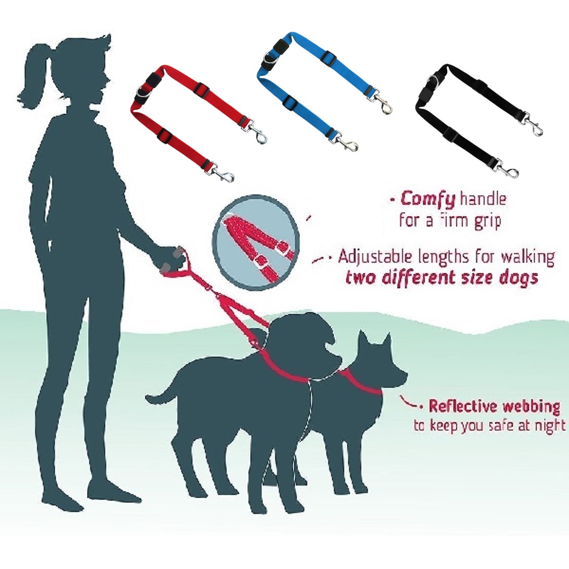 Tacobear Dog Leash Coupler No Tangle Double Dog Dual - Comet Pets